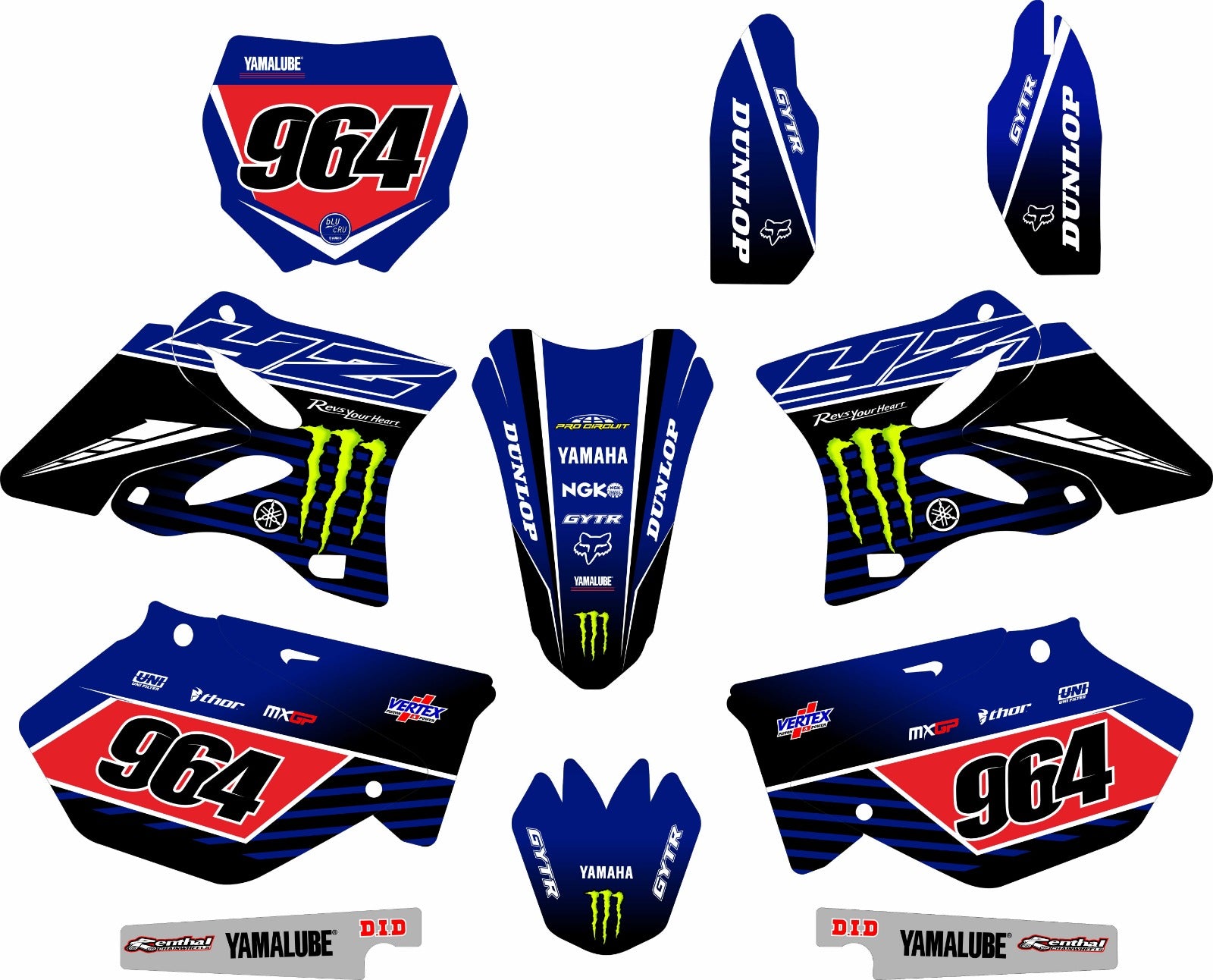 Yamaha YZ 125-250 2002-2014 Graphic kit – mototarrakauppa