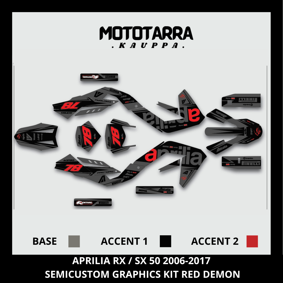 Aprilia RX / SX 50 2006-2017 RED DEMON Graphics Kit – mototarrakauppa